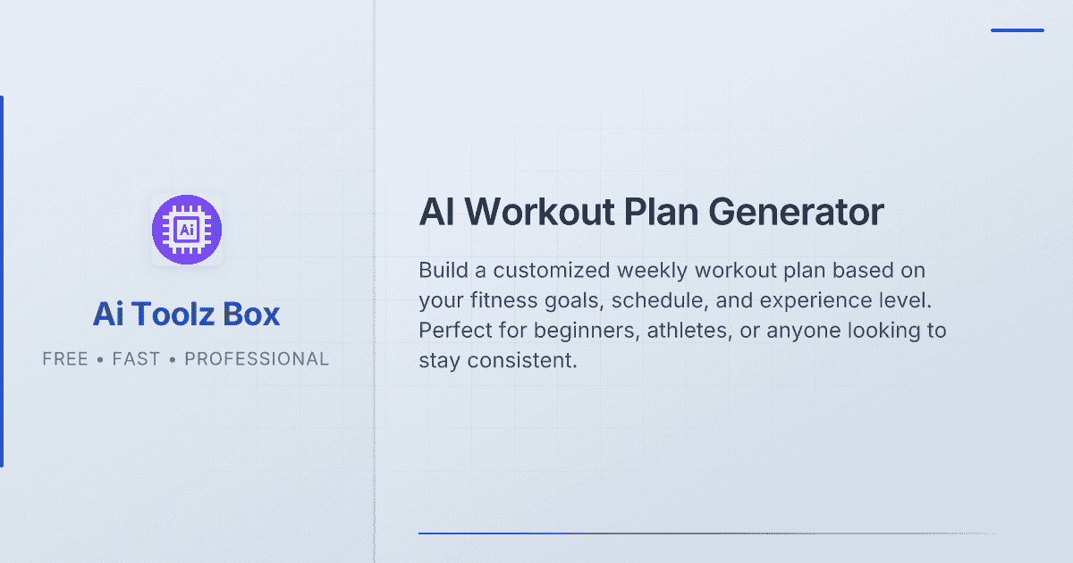 AI Fitness Planner | Personalized Routines (Free) | AI Toolz Box